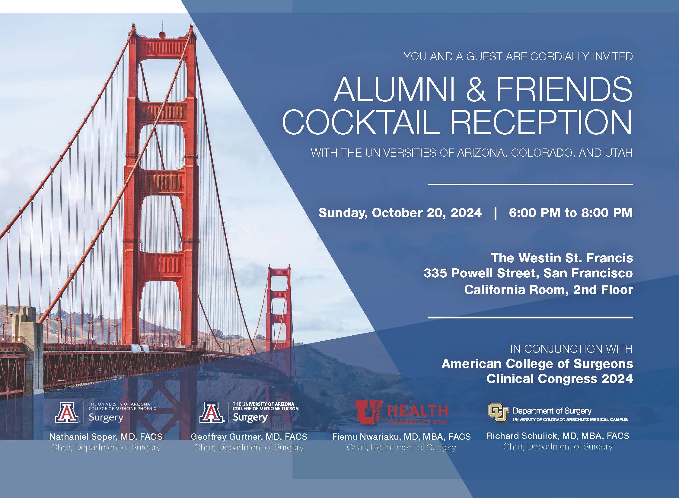 Alumni and Friends Cocktail Reception | Department of Surgery